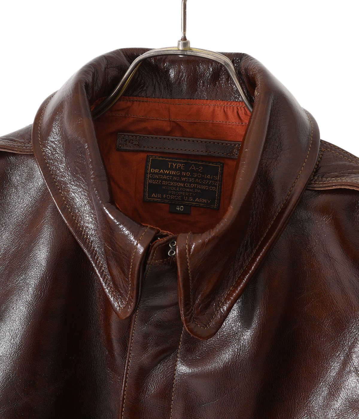 A-2 BUZZ RICKSON CLOTHING CO. CONTRACT No.27752 ANILINE HAND FINISHED ...