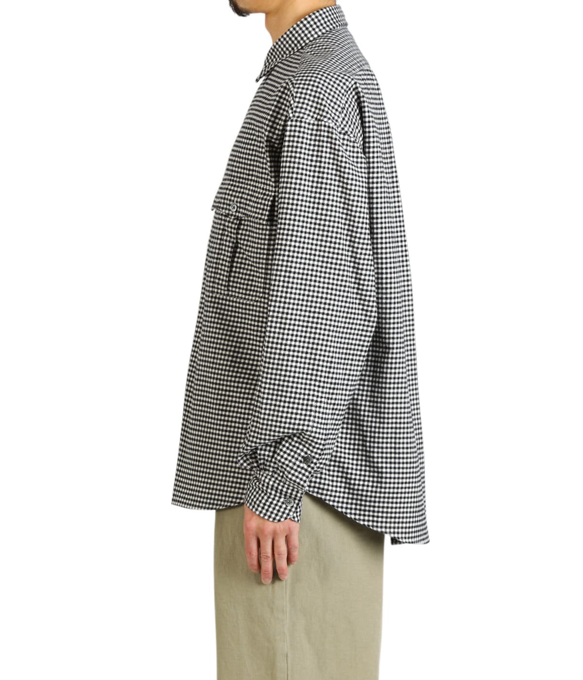 ROLL UP FLANNEL GINGHAM CHECK SHIRT | PORTER CLASSIC ROLL UP FLANNEL GINGHAM CHECK SHIRT | PORTER CLASSIC